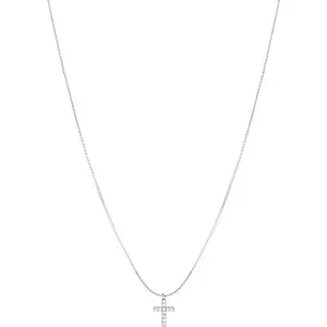 BEARFRUIT JEWELRY 18k Plated Sterling Cross Pendant Necklace - Silver