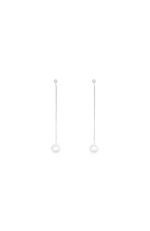 BEARFRUIT JEWELRY 14k Plated Dangled Pearl Earrings - Silver
