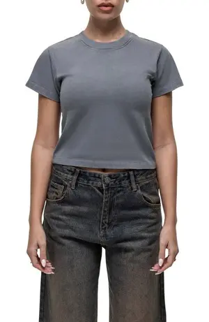 GOOD FOR NOTHING Scribble Baby Tee - Grey