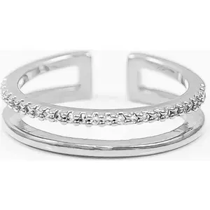 BEARFRUIT JEWELRY 14k Gold Plated Double Band Ring Silver