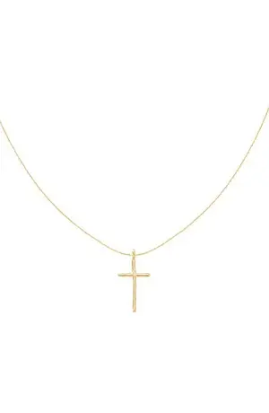 BEARFRUIT JEWELRY Sterling Ariel Cross Necklace - Gold