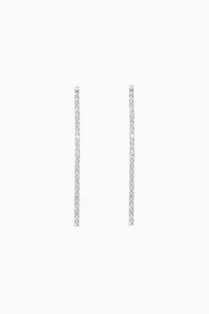 BEARFRUIT JEWELRY 18k Plated Cherie Crystal Drop Earrings - Silver