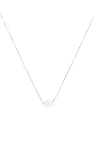 BEARFRUIT JEWELRY Abby Single Pearl Necklace - Silver