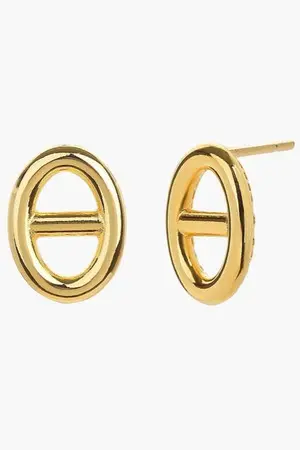 BEARFRUIT JEWELRY Erin Circle Stud Earrings - Gold