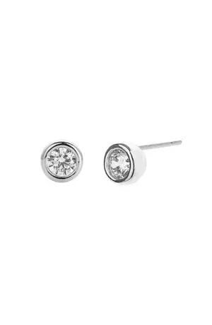 BEARFRUIT JEWELRY 18k Plated Margot Stud Earrings - Silver