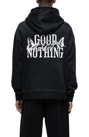 GOOD FOR NOTHING Relaxed Fit Hoodie - Black