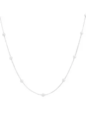 BEARFRUIT JEWELRY Sterling Gold Plated Infinite Pearl Necklace - Silver