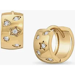 BEARFRUIT JEWELRY 14k Plated Stellar Huggies Star Hoop Earrings - Gold