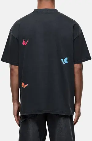 GOOD FOR NOTHING Flight Butterfly Print Relaxed Tee