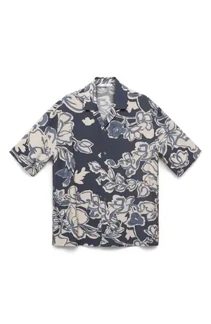 Mango Wrinkled Effect Floral Camp Shirt