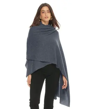 MONTICELLI CASHMERE Pure Cashmere Feather-light Maxi Wrap Stole Charcoal