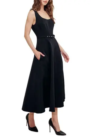 FREEMARKET Sleeveless A-line Dress With Belt