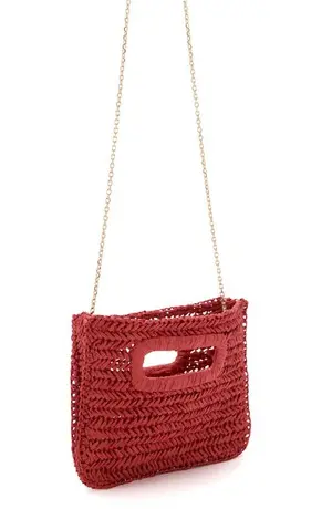 Mango Natural Fiber Clutch - Red