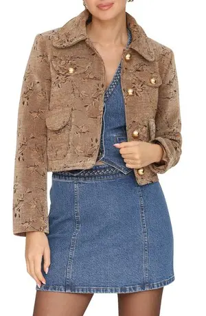 Avec Les Filles Crop Corduroy Jacket