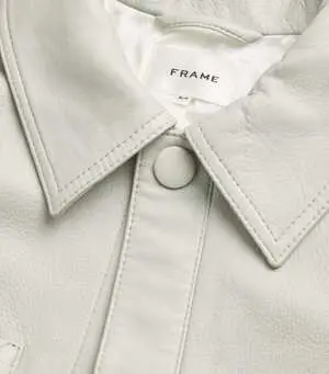 FRAME The Button Front Leather Jacket