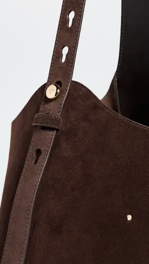 Tory Burch Romy Suede Hobo Bag - Dark Cocoa
