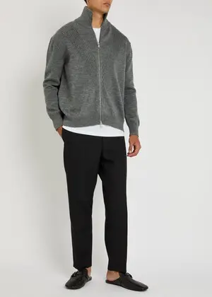 JIL SANDER Melange Wool Cardigan