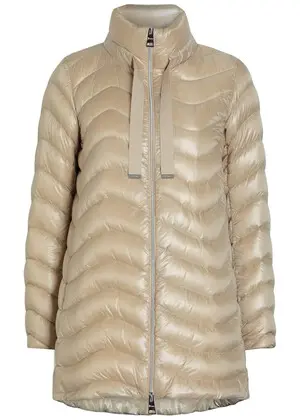Herno Quilted Glossed Shell Jacket - Beige