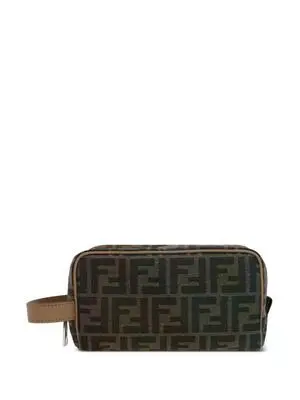Fendi Ff-jacquard Small Wash Bag - Brown