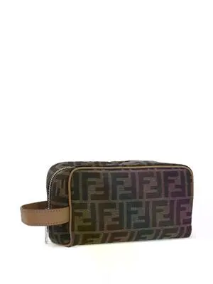 Fendi Ff-jacquard Small Wash Bag - Brown