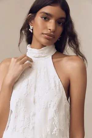 Bhldn Lace Halter Peekaboo Maxi Dress