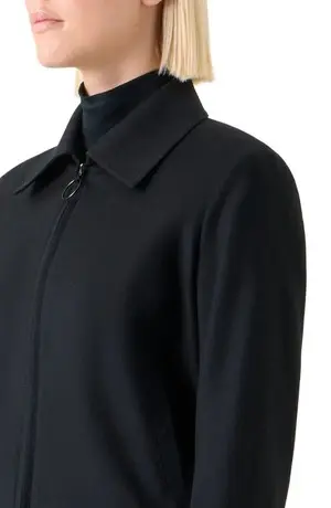 Akris Wool Blend Crop Bomber Jacket