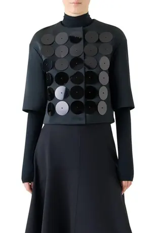 Akris Macro Sequin Techno Taffeta Jacket