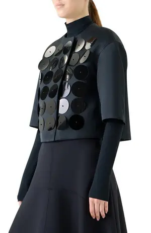 Akris Macro Sequin Techno Taffeta Jacket