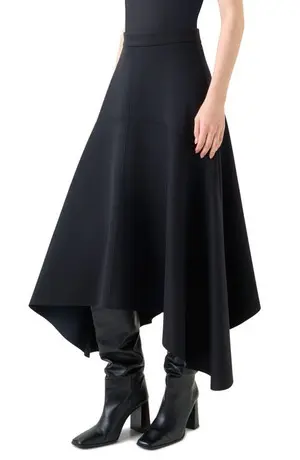 Akris Handkerchief Hem Knit Midi Skirt