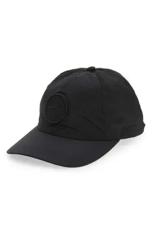 Stone Island Logo Embroidered Baseball Cap - Black
