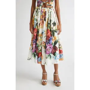 Women's Floral Print Midi Skirts