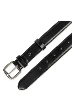 Cole Haan Feather Edge Leather Belt - Black