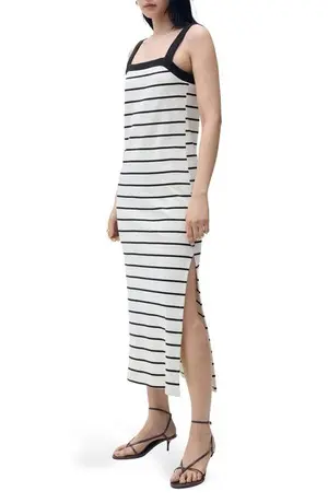 Mango Stripe Sleeveless Midi Dress
