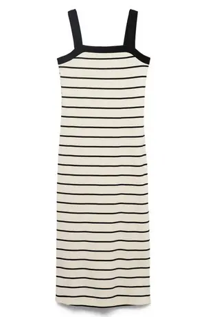 Mango Stripe Sleeveless Midi Dress