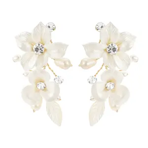 UNTAMED PETALS Louise Porcelain Flower Earrings - Ivory