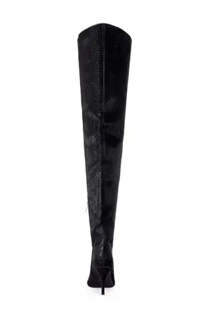 AZALEA WANG Halina Snakeskin Embossed Thigh High Boots