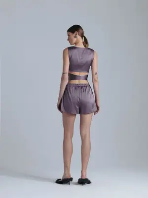 ALAS Persephone Silk Shorts - Noble Purple