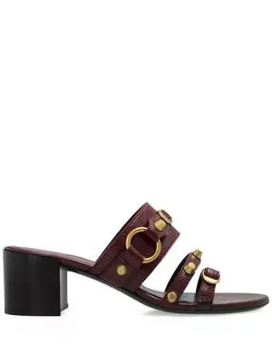 Balenciaga 65mm Leather Heeled Sandals - Red