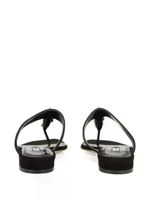 Manolo Blahnik Crystal-embellished Suede Flat Sandals