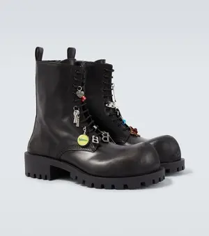 Balenciaga Hummer Leather Lace-up Boots