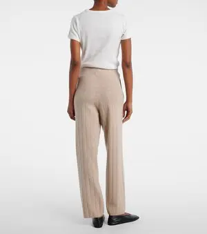 Max Mara Jardin Ribbed-knit Cashmere Sweatpants - Beige
