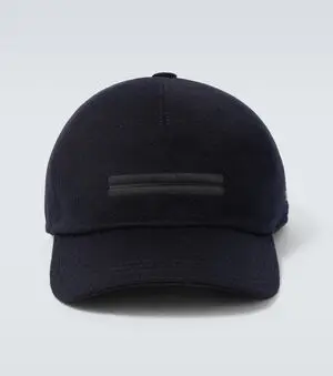 Zegna Embroidered Cashmere Baseball Cap - Blue