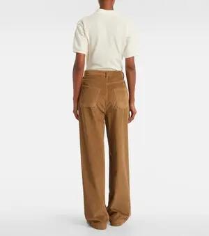 Miu Miu Cotton Corduroy Wide-leg Pants - Beige