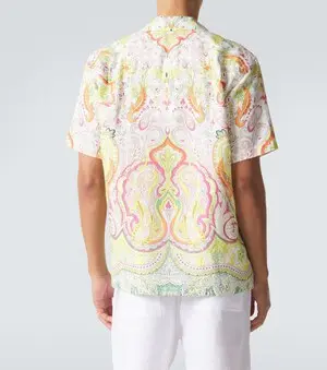 Orlebar Brown Maitan Printed Linen Bowling Shirt - Multicoloured