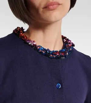 Etro Embellished Silk And Cashmere Cardigan