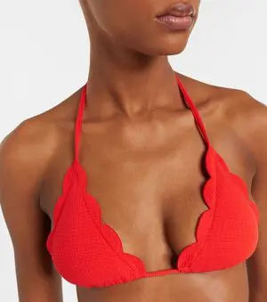 Marysia Scalloped Bikini Top - Red
