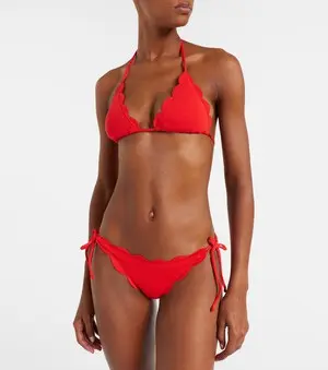 Marysia Scalloped Bikini Top - Red
