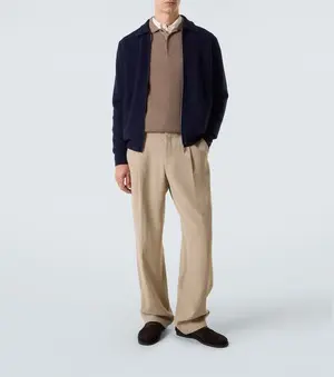 LARDINI Wool-blend Zip-up Cardigan