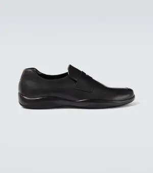 Prada Toblach Leather Penny Loafers