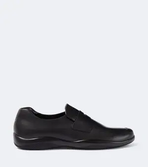 Prada Toblach Leather Penny Loafers